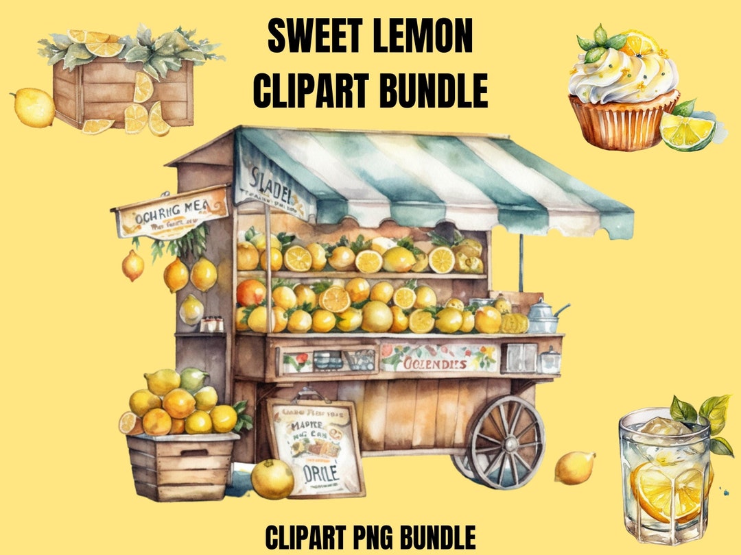 Sweet Lemon Watercolor Clipart Bundle | Digital PNG Lemons | Citrus ...