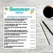 Summer Trivia Quiz Game | Printable Kids Activities | Summer Family ...
