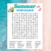 Summer Word Search Game | Printable Kids Activities | Summer Family ...