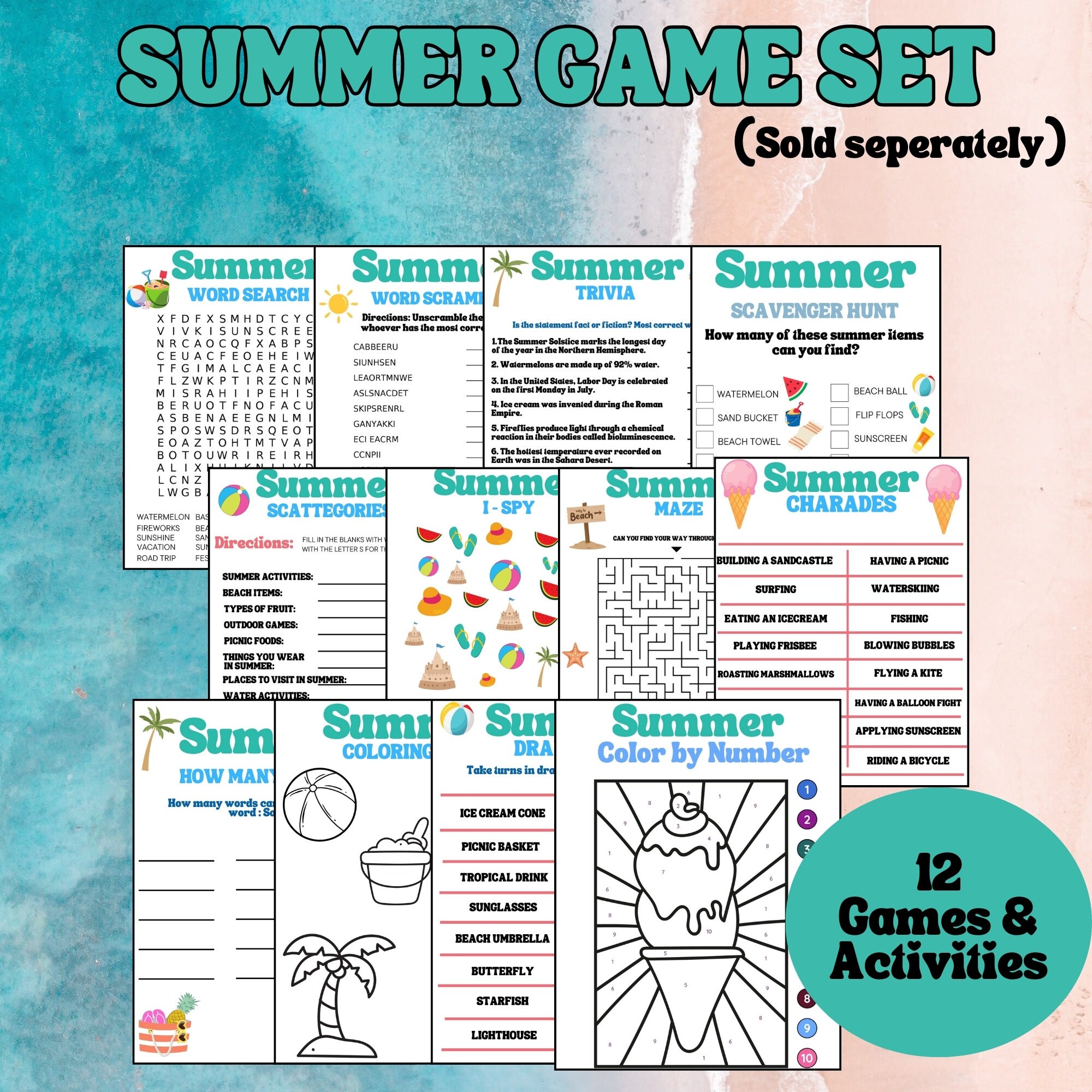 Summer Word Search Game | Printable Kids Activities | Summer Family ...