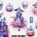 Pastel Halloween Clipart | Pastelloween PNG | Watercolor Witch ...