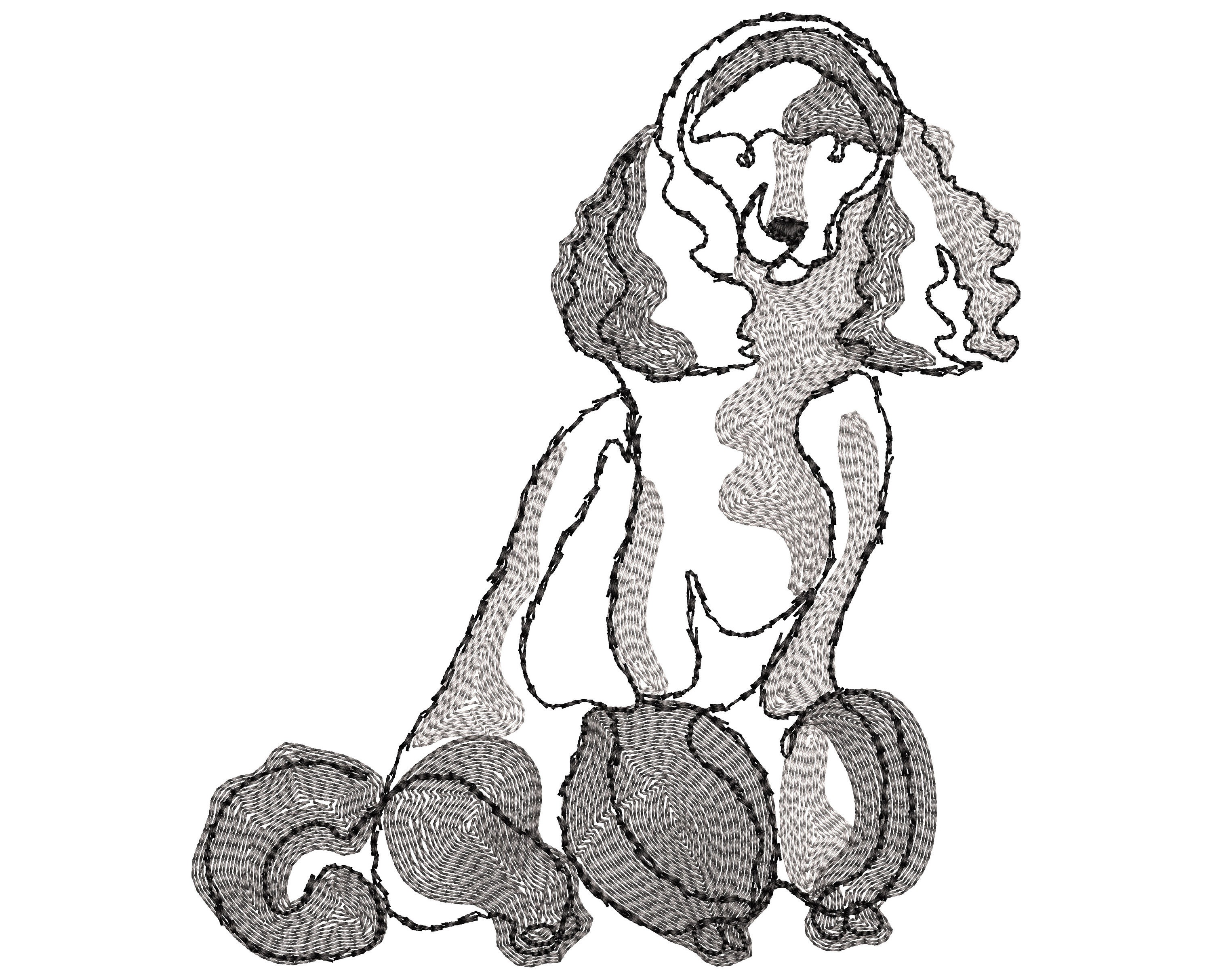 Stickdatei Maschinenstickerei. Pudel 5 Größen Stickdatei für | Etsy