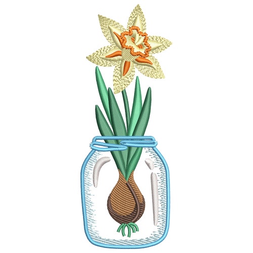 Daffodil Flower Machine Embroidery Design Pes Hus Jef Dst - Etsy