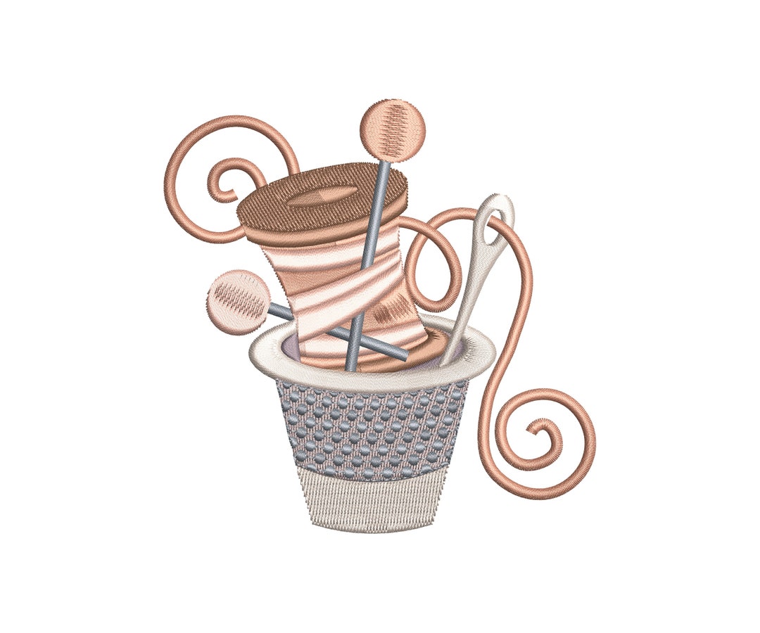 Spool of Thread Machine Embroidery Design. Antique Sewing - Etsy