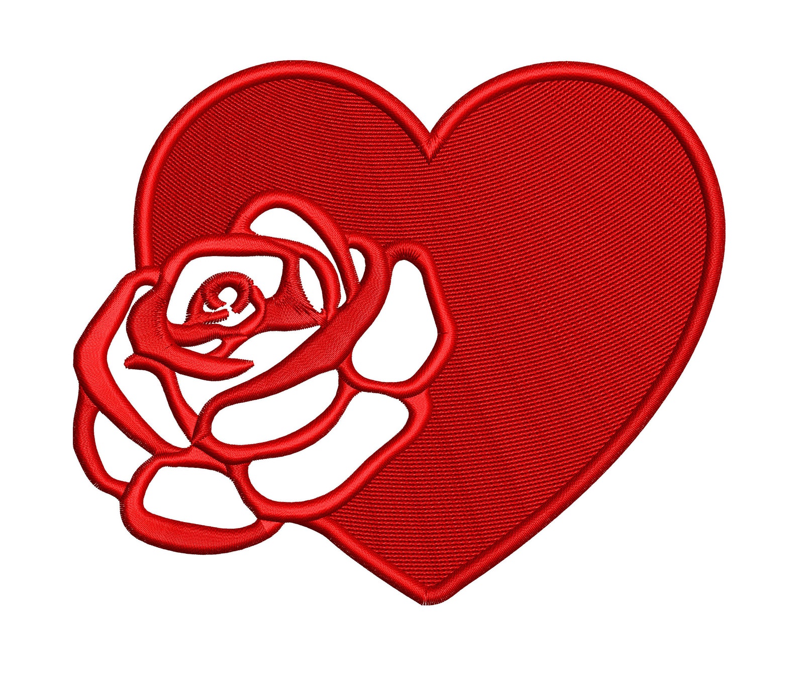 Rose Heart Machine Embroidery Designs 3 Sizes - Etsy