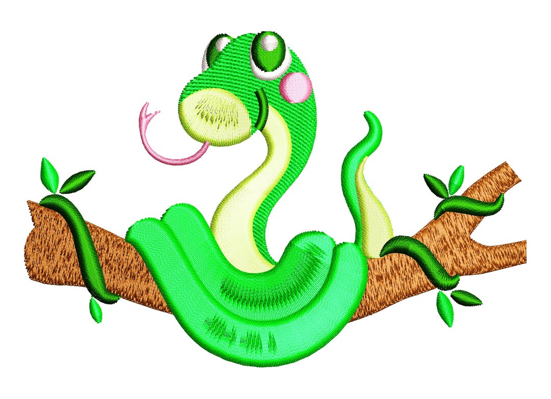 Cute Snake Machine Embroidery Designs for Kids Overalls - Etsy