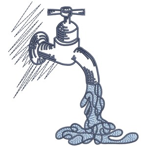 Water Faucet Machine Embroidery Design 3 Sizes - Etsy