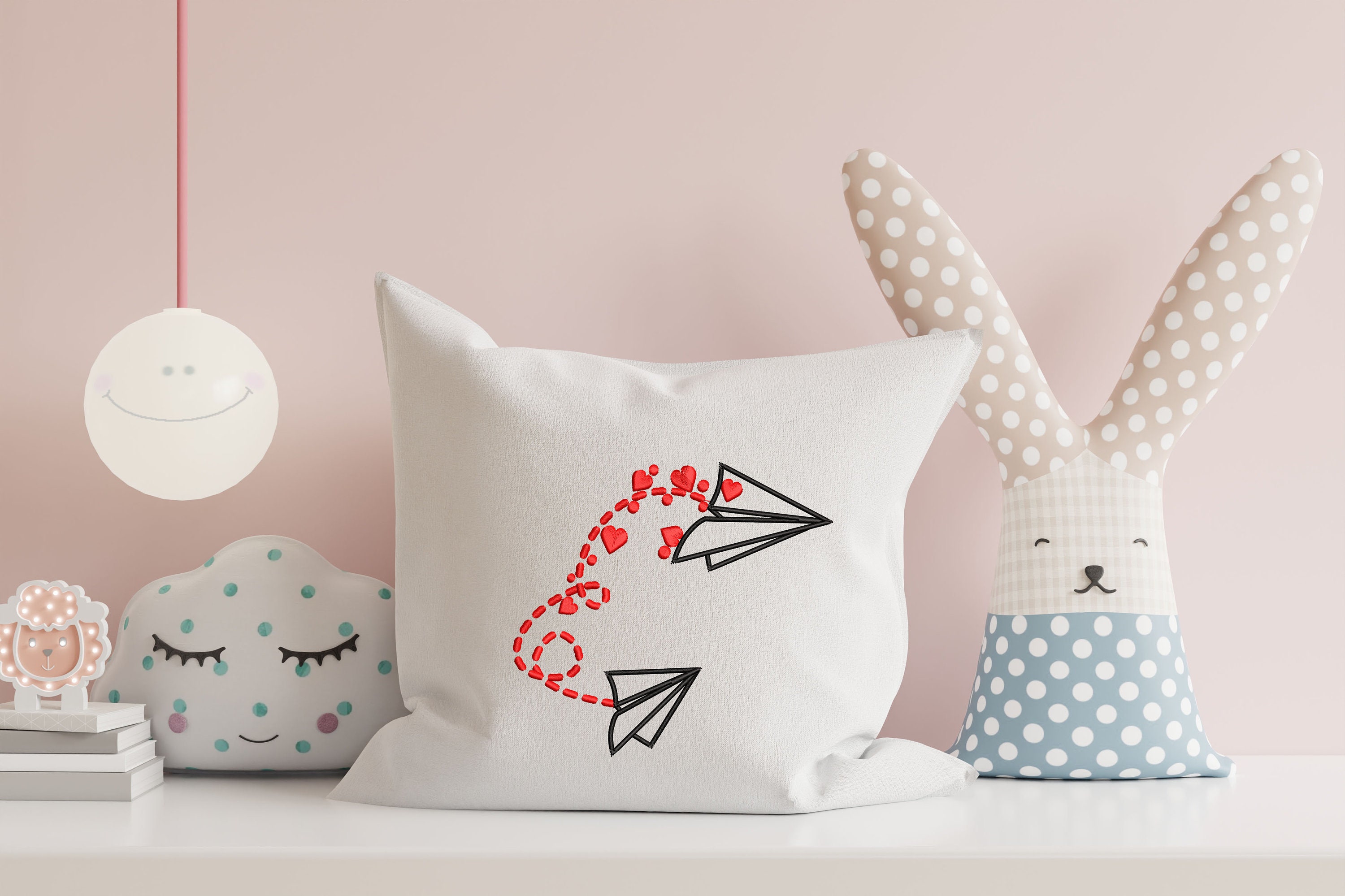 Hearts Paper Airplanes Embroidery Design. Couple Designs. Love - Etsy