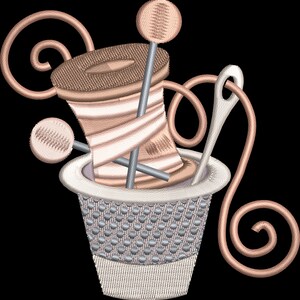 Spool of Thread Machine Embroidery Design. Antique Sewing - Etsy