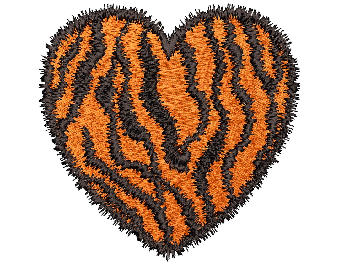 Tiger Heart Embroidery Design. Blue Tiger Symbol New Year - Etsy