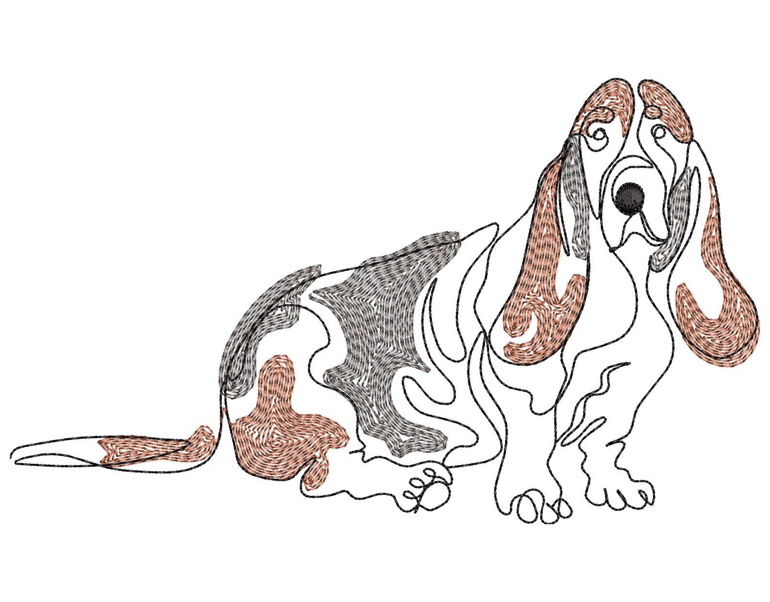 Personalized Dog Basset Hound Embroidery Designs for Machine 5 - Etsy