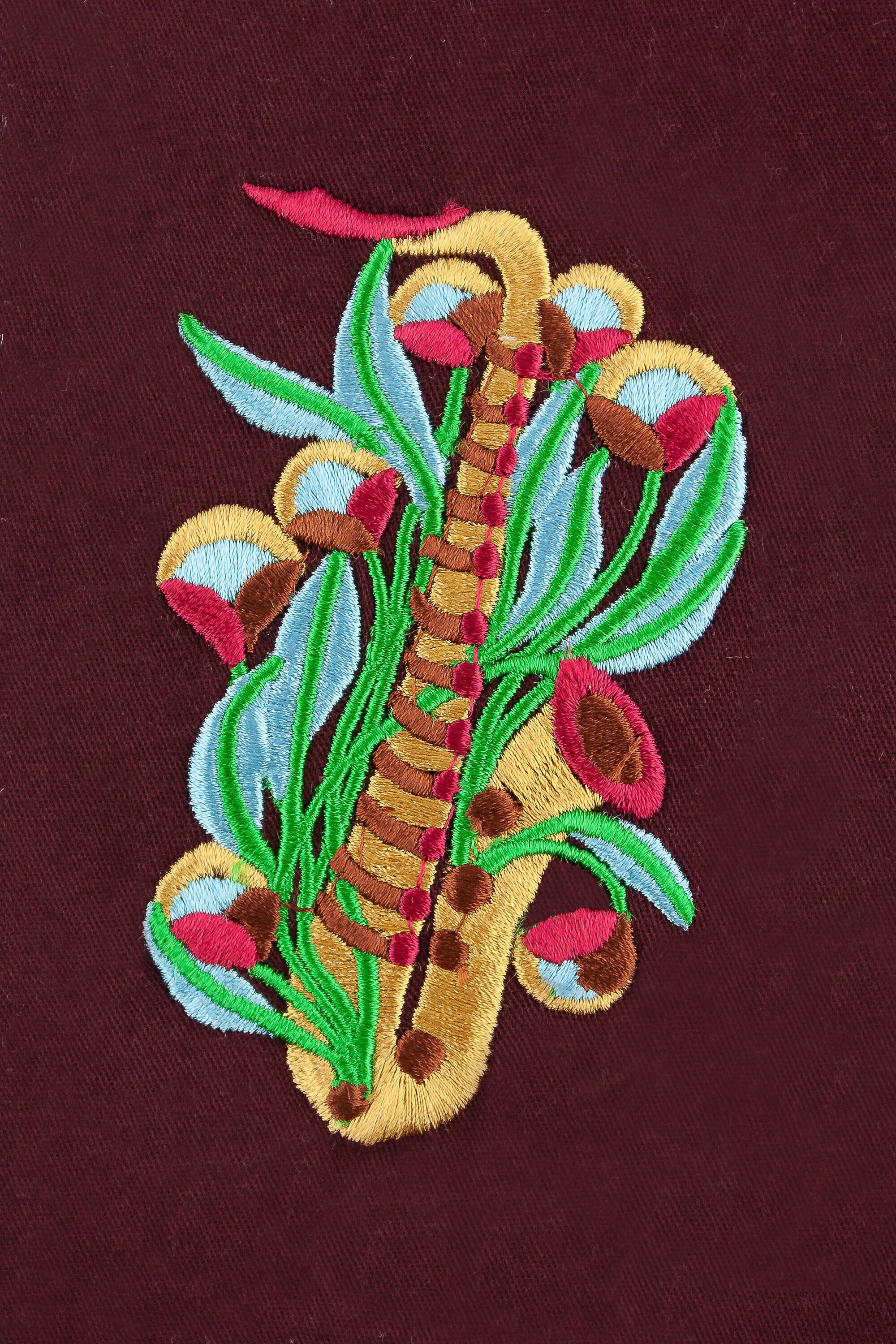 Saxophone and Flowers 3 Sizes Machine Embroidery Design | Etsy