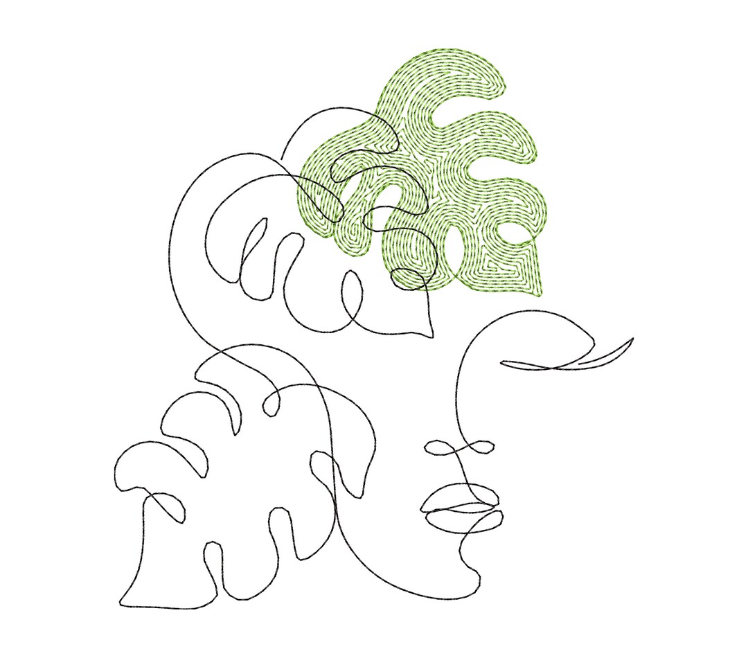 Line Art Embroidery Designs for Machine. Woman Embroidery. One - Etsy ...