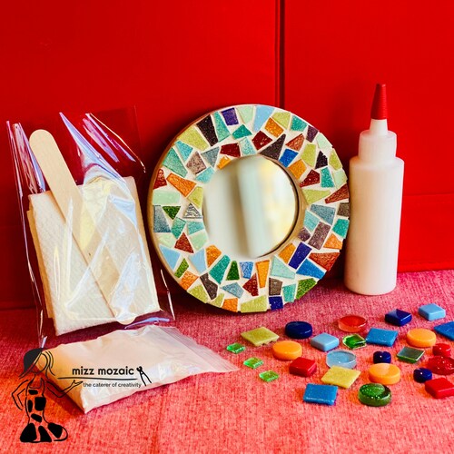 12 Square Mosaic Mirror Kit Craft Kit DIY Kit for - Etsy