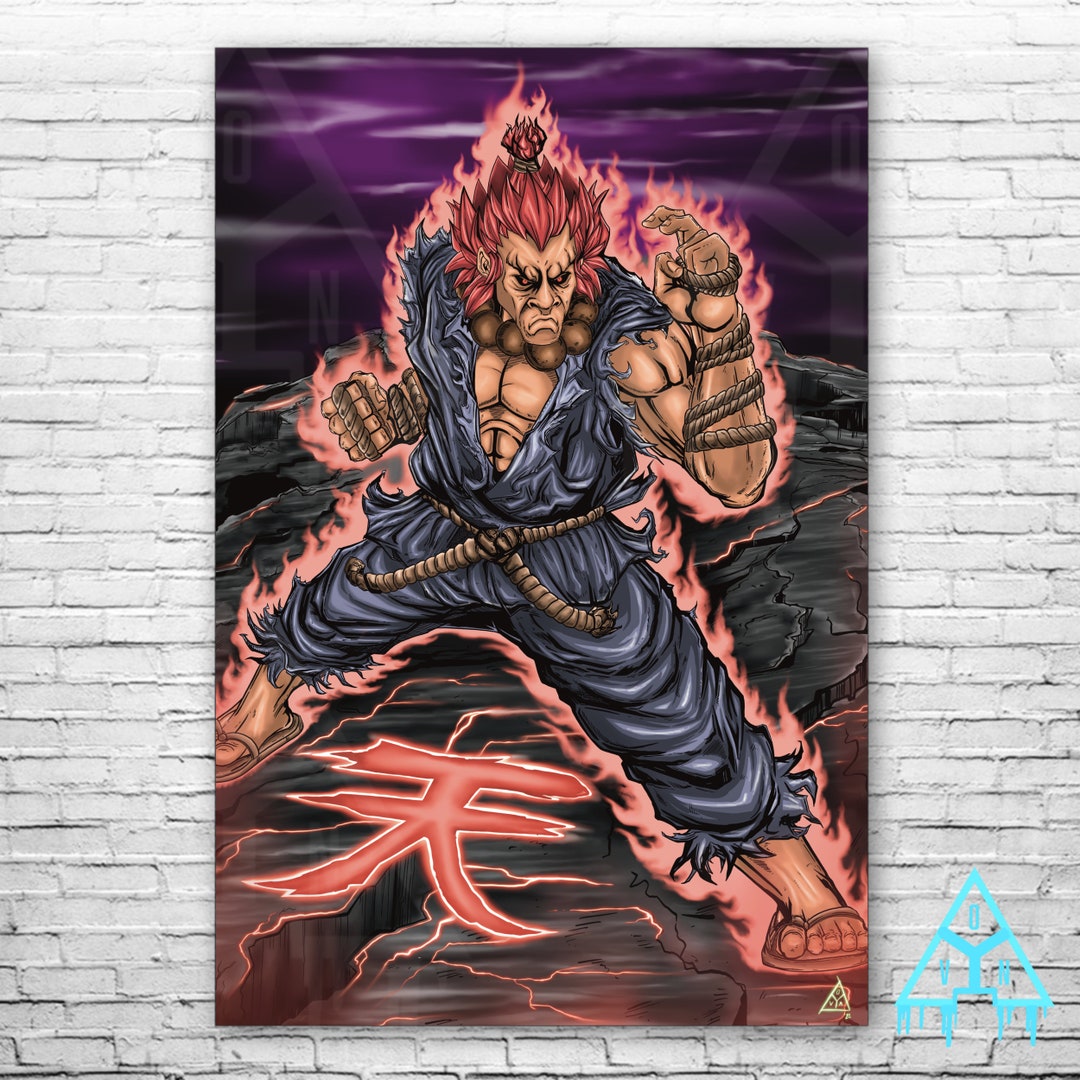 Akuma Street Fighter Tekken Fighting Game Artwork Digital Poster Street ...