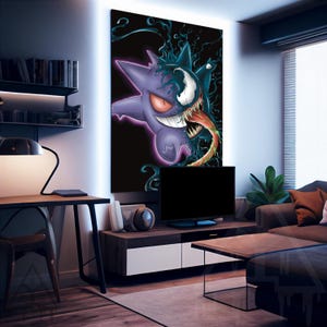 Venom X Pokémon Gengar Print Video Game Poster Collectible Print, Retro ...