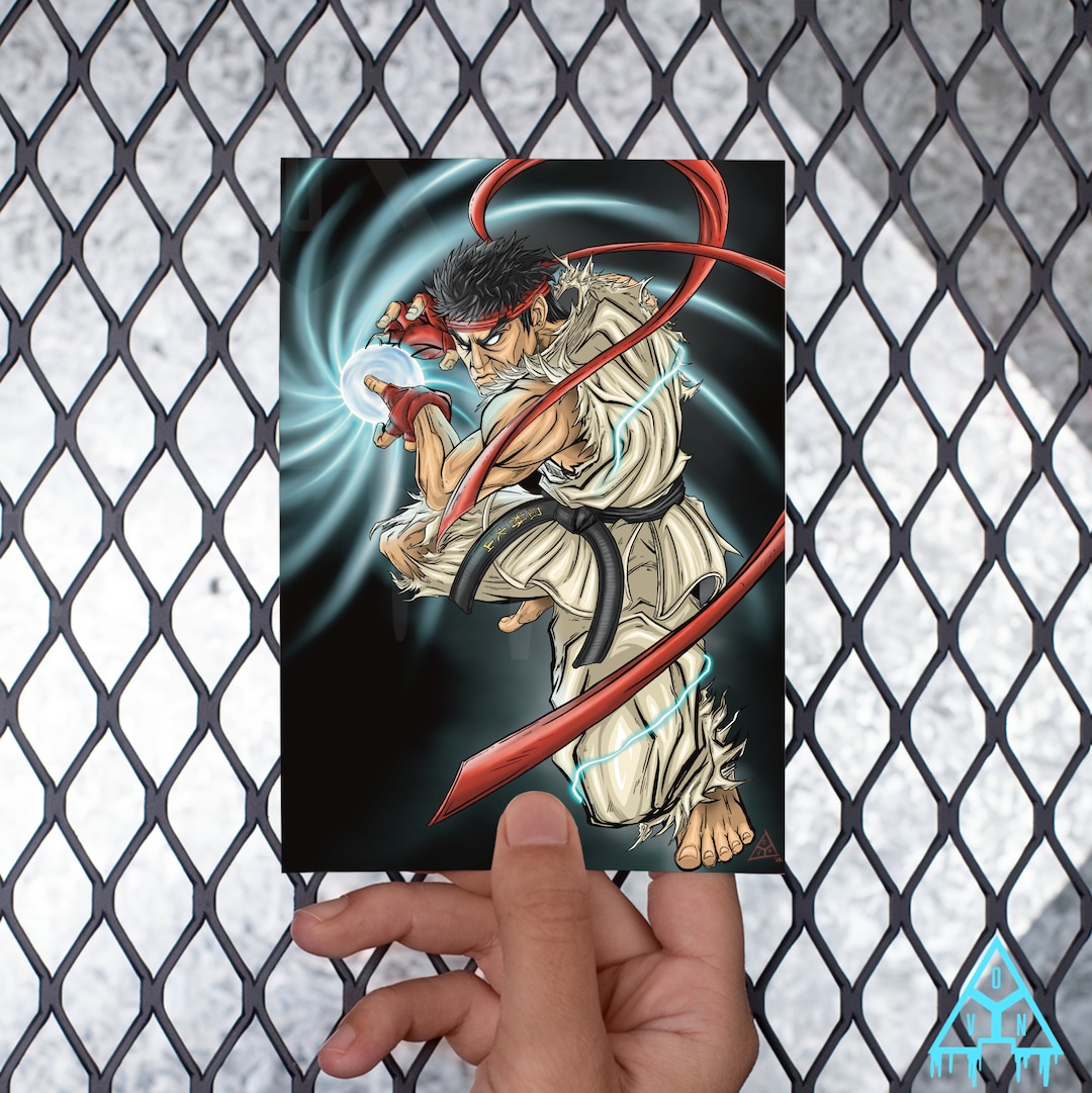 Ryu Street Fighter Hadouken Poster Print Mini Game Poster, Aesthetic ...