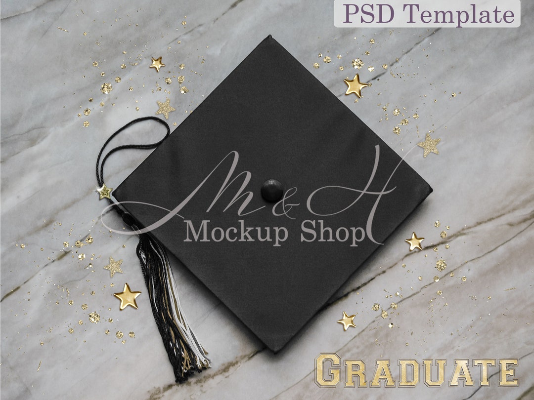 Graduation Cap Mockup / Class of 2023 Mockup / Black Graduation Cap ...