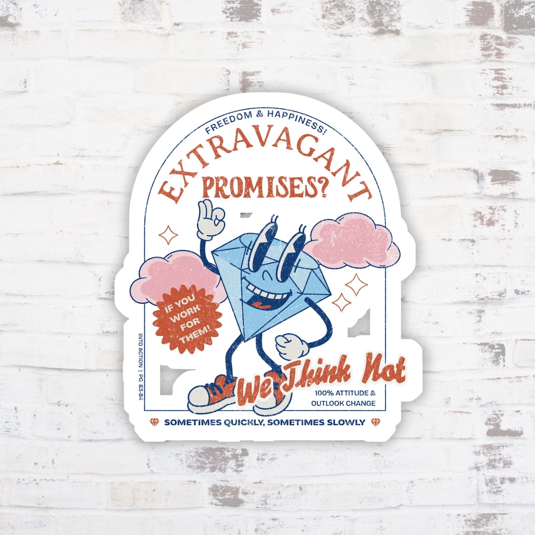 AA 12 Promises Retro Sober Sticker, the Step Big Book Decal, Sobriety ...