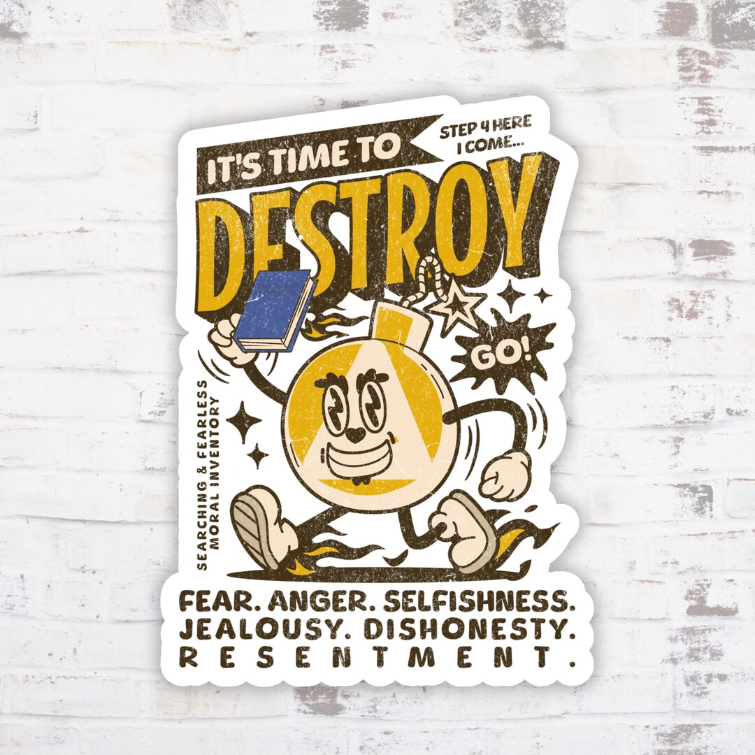 AA Big Book 4th Step Inventory Waterproof Sticker, Alcoholics Anonymous ...