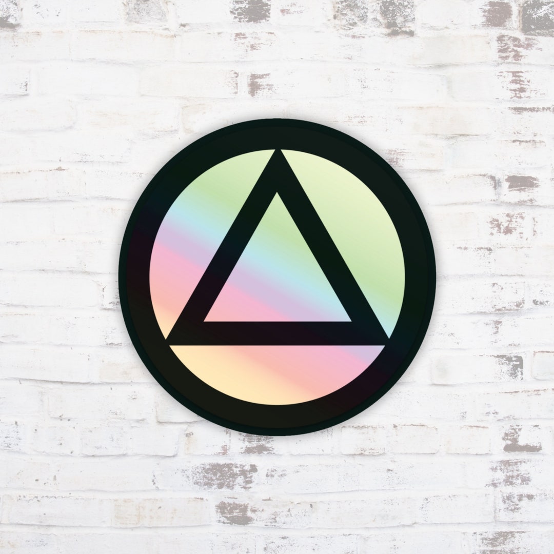 AA Logo Holographic Waterproof Sticker, Alcoholics Anonymous ...