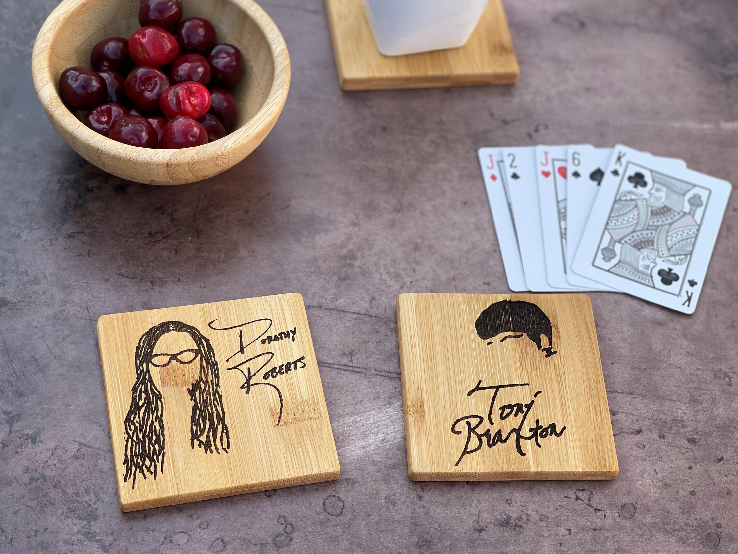 Custom Natural Wood Coasters With Your Hand Drawn Designs. A - Etsy