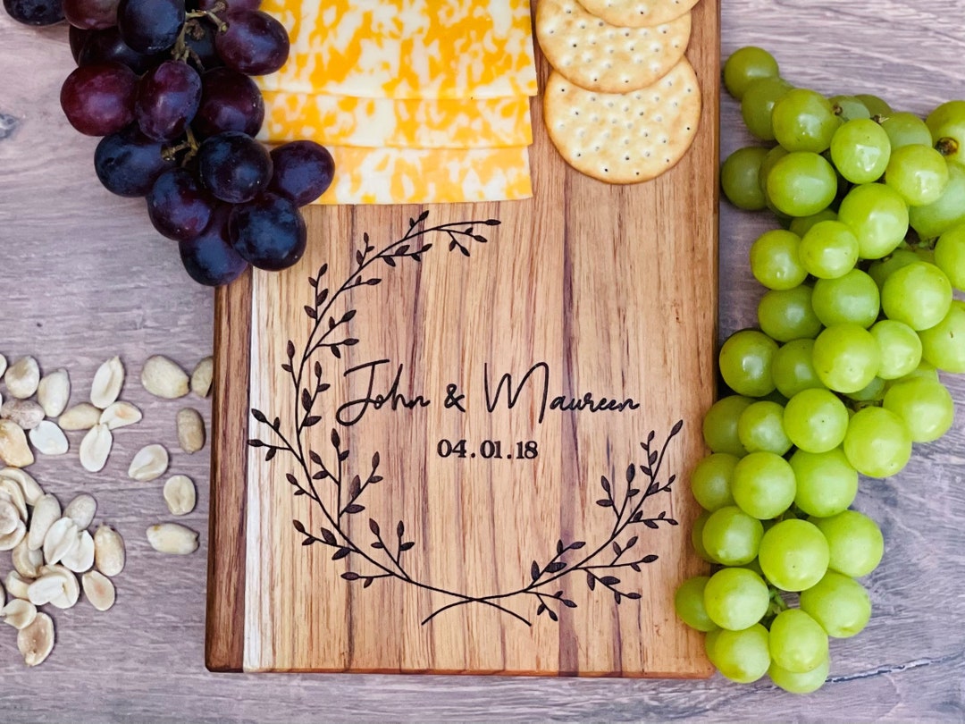 Personalized Cheese Board With a Monogram Engraving, for Wedding Gifts ...