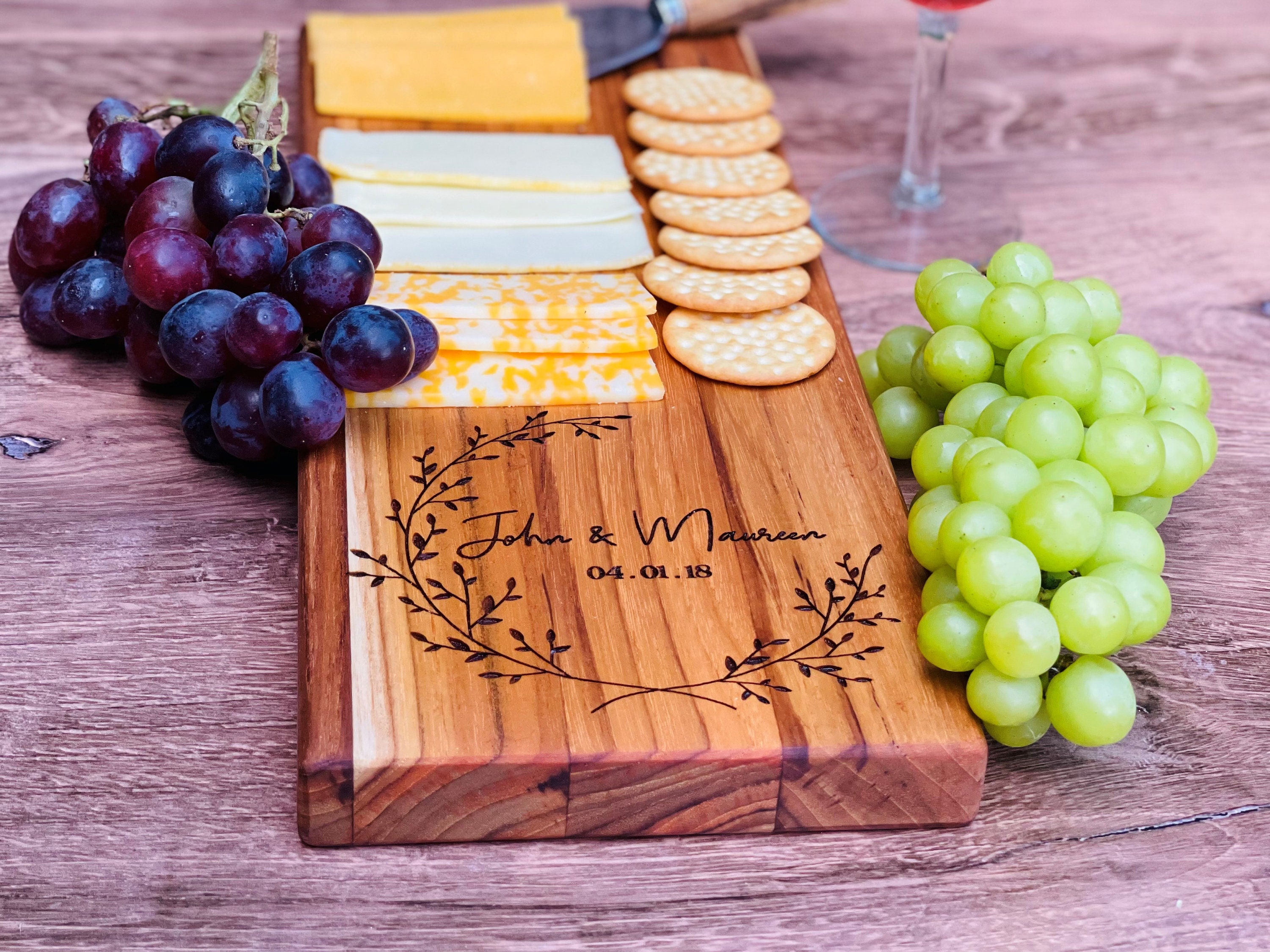 Personalized Cheese Board With a Monogram Engraving, for Wedding Gifts ...