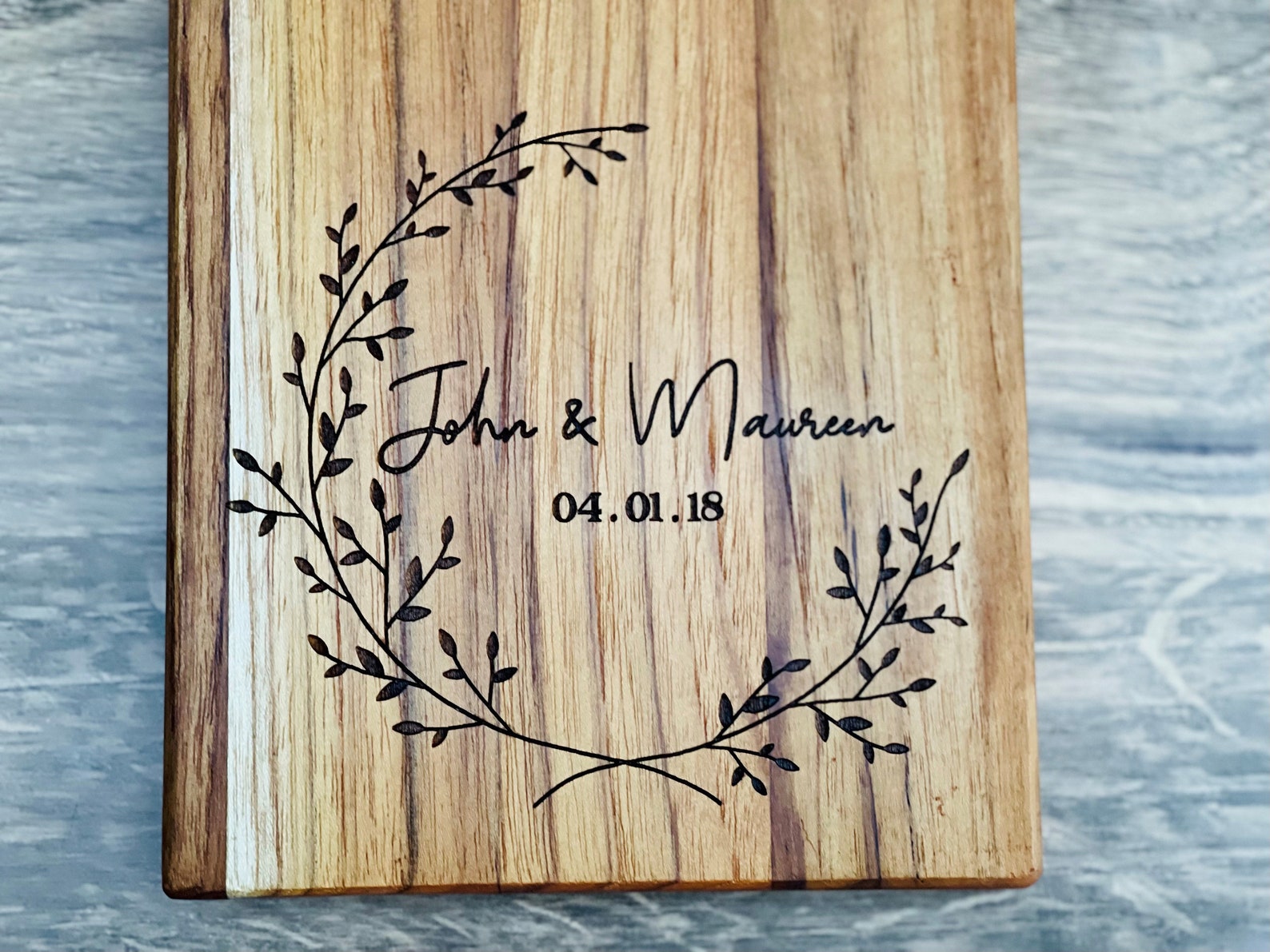 Personalized Cheese Board With a Monogram Engraving, for Wedding Gifts ...
