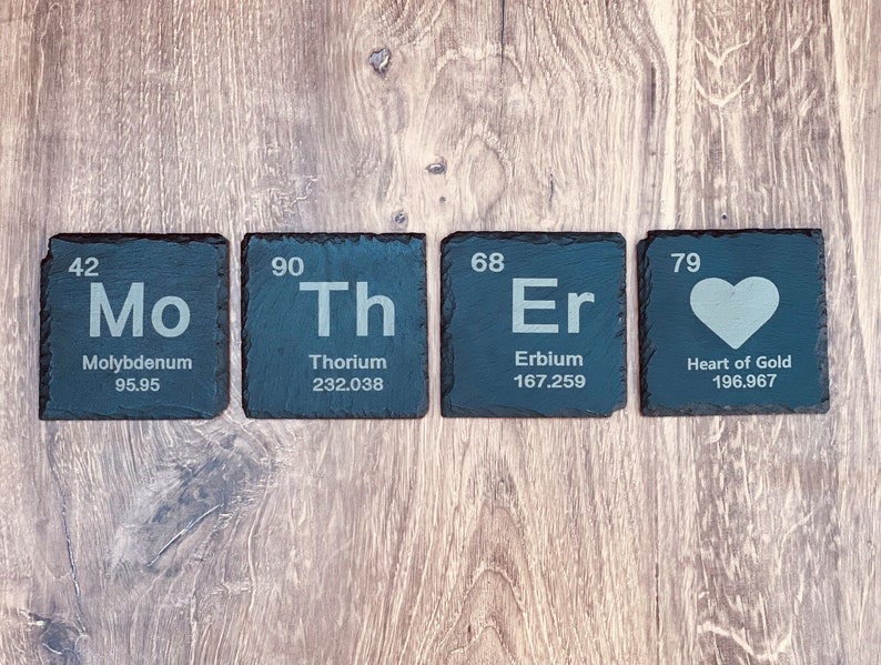 Periodic Table Slate Coasters Science Mom Laser Engraved - Etsy