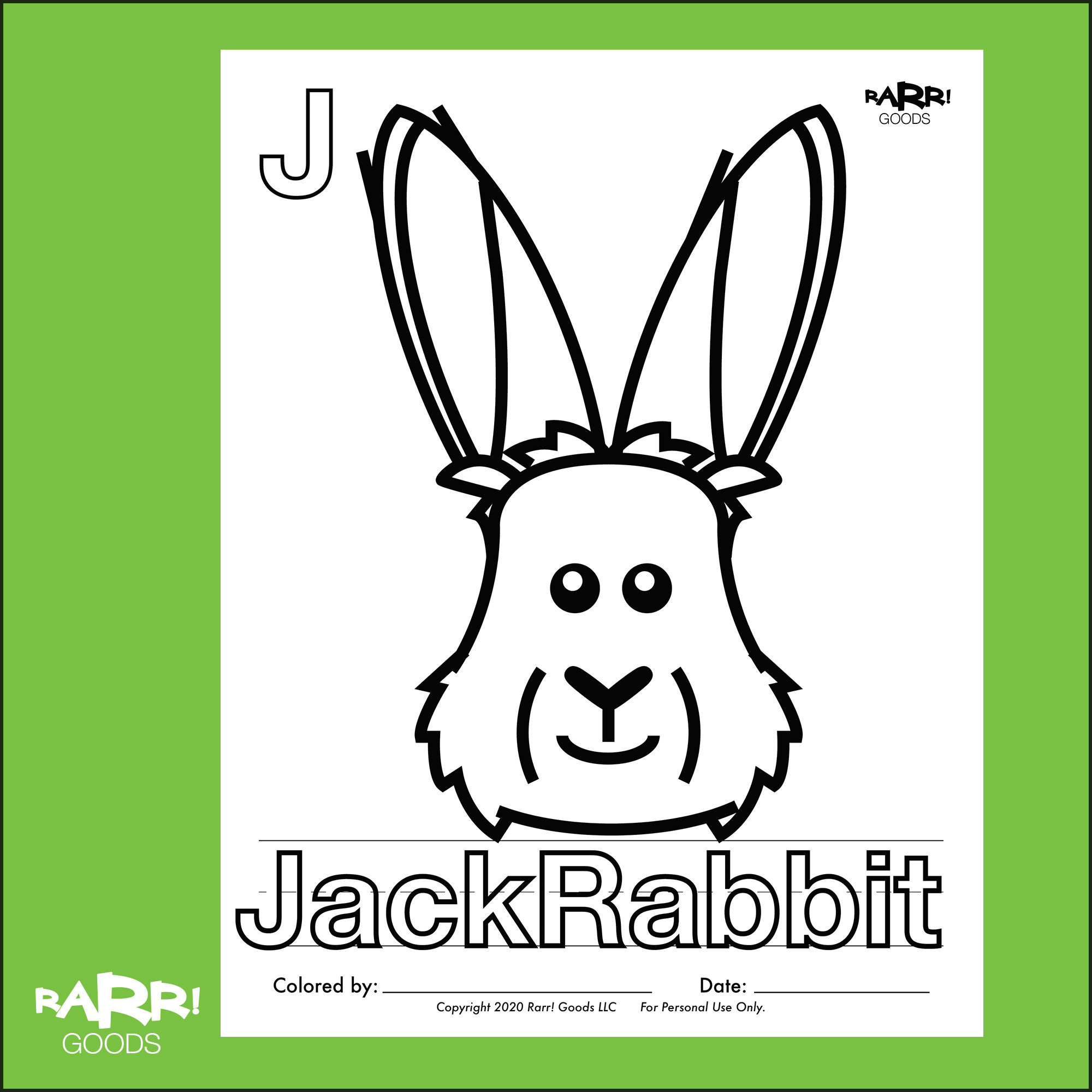 Jack Rabbit Coloring Page