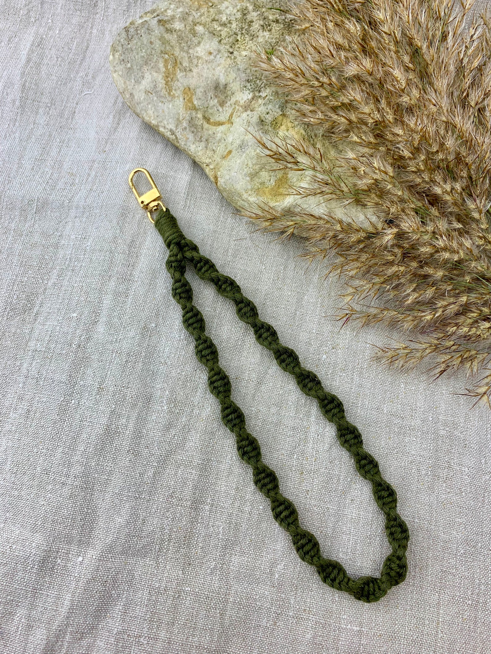 Macrame Wristlet Keychain, Handmade Boho Keyring, Hand-knotted Key Holder, Bag Charm, Cotton ...