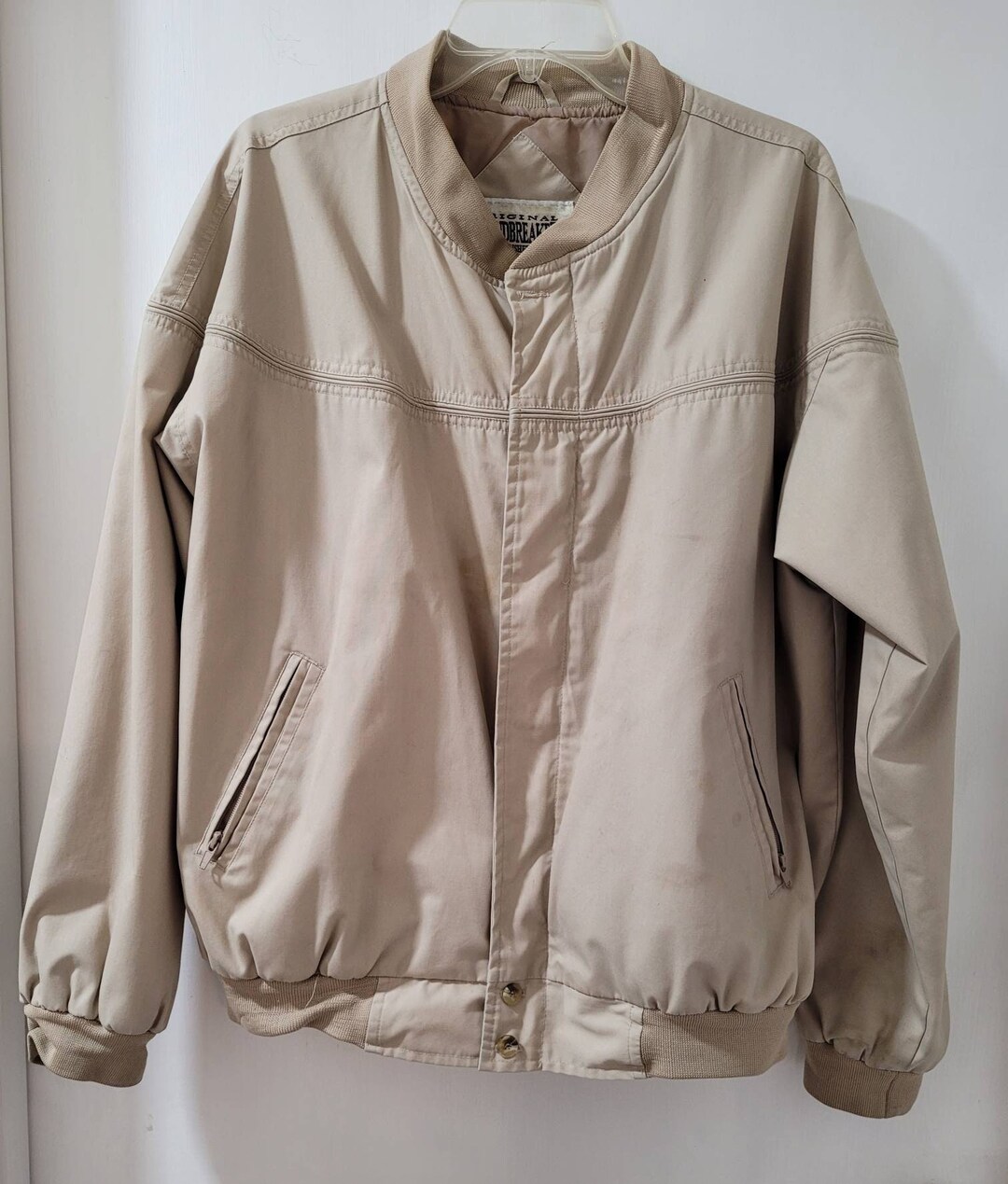 90s Men's the Original Windbreaker by Haband Jacket Size L Beige ...