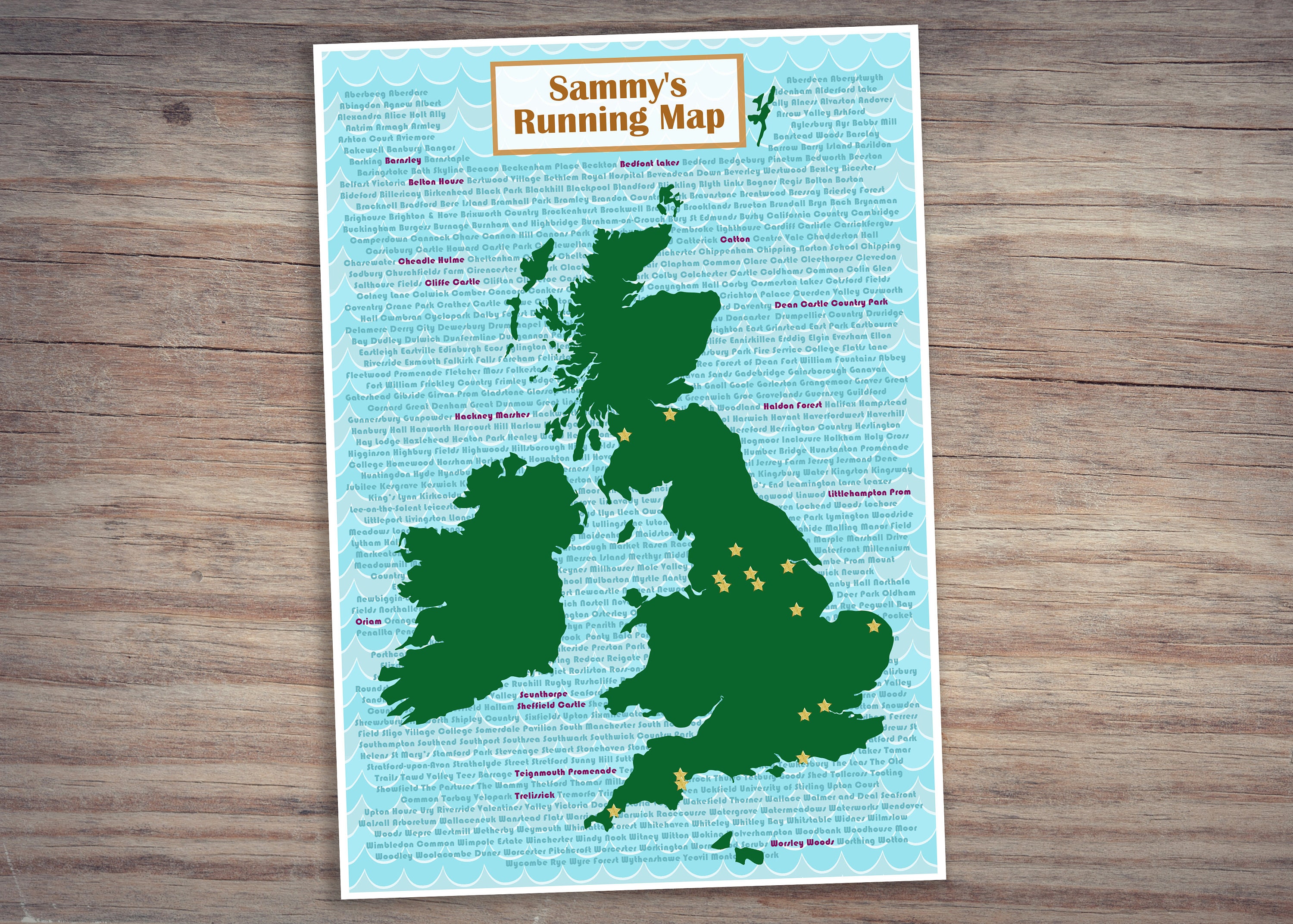 PERSONALISED UK Parkrun Map Scroll Down to Read Item - Etsy