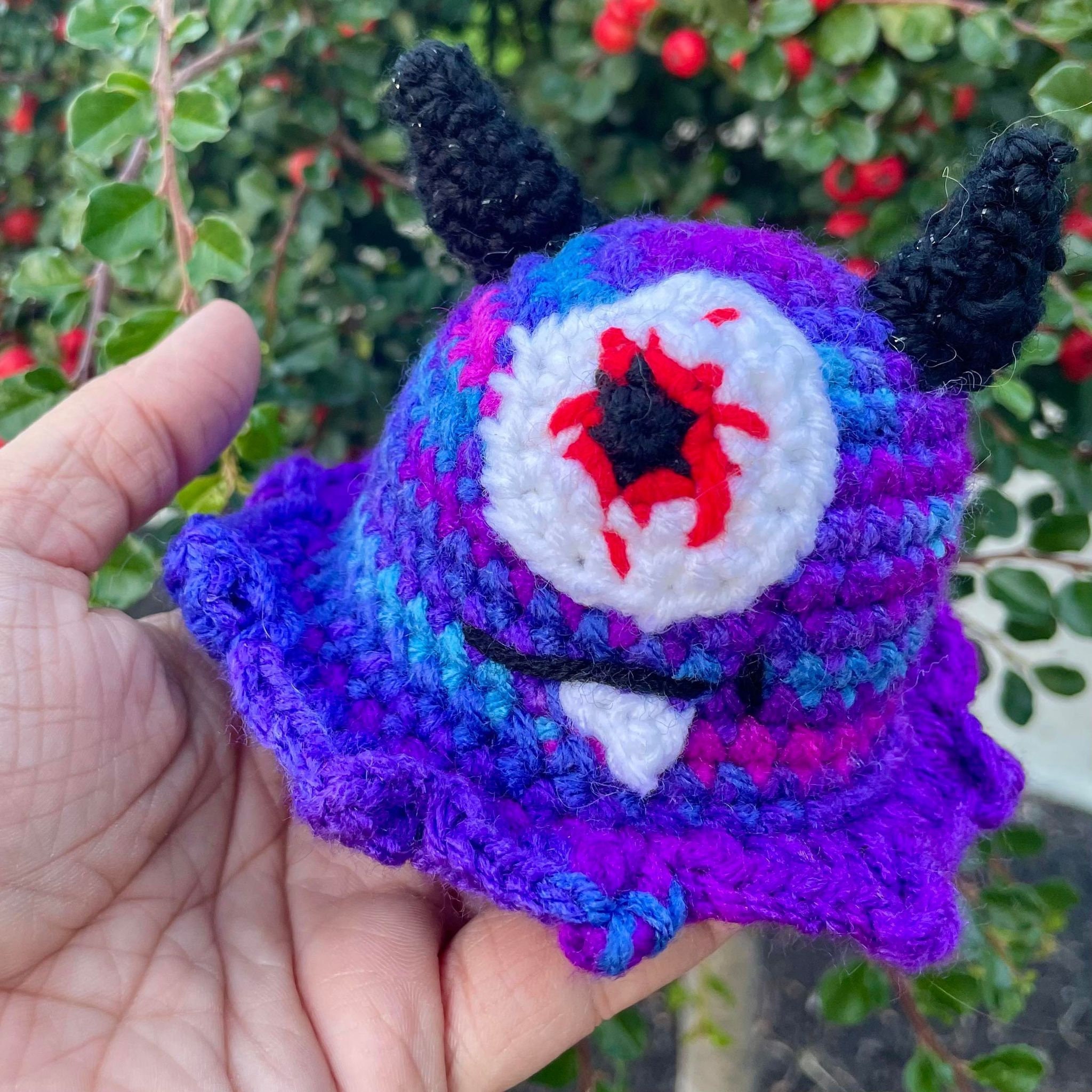 Crochet Cyclops Monster Amigurumi One Eyed Alien Purple - Etsy