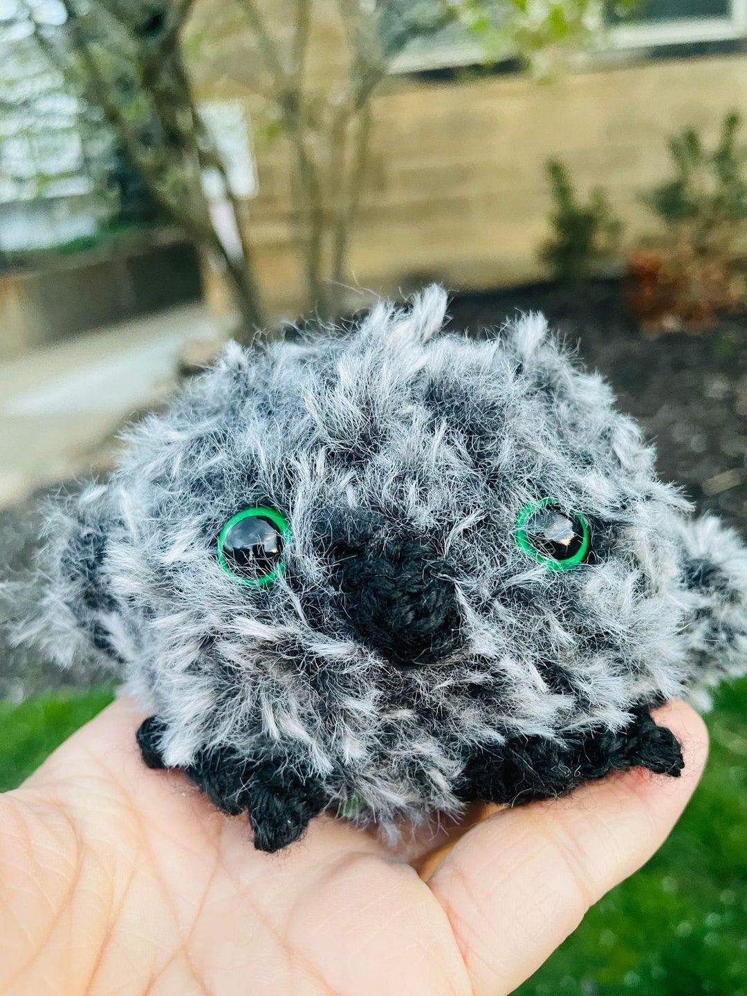 Crochet Fluffy Faux Fur Owl Plush Toy- Furry Owlette Plushie_ Amigurumi ...