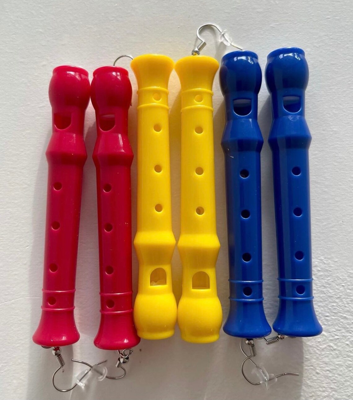 Primary Colors Recorder Earrings | Etsy