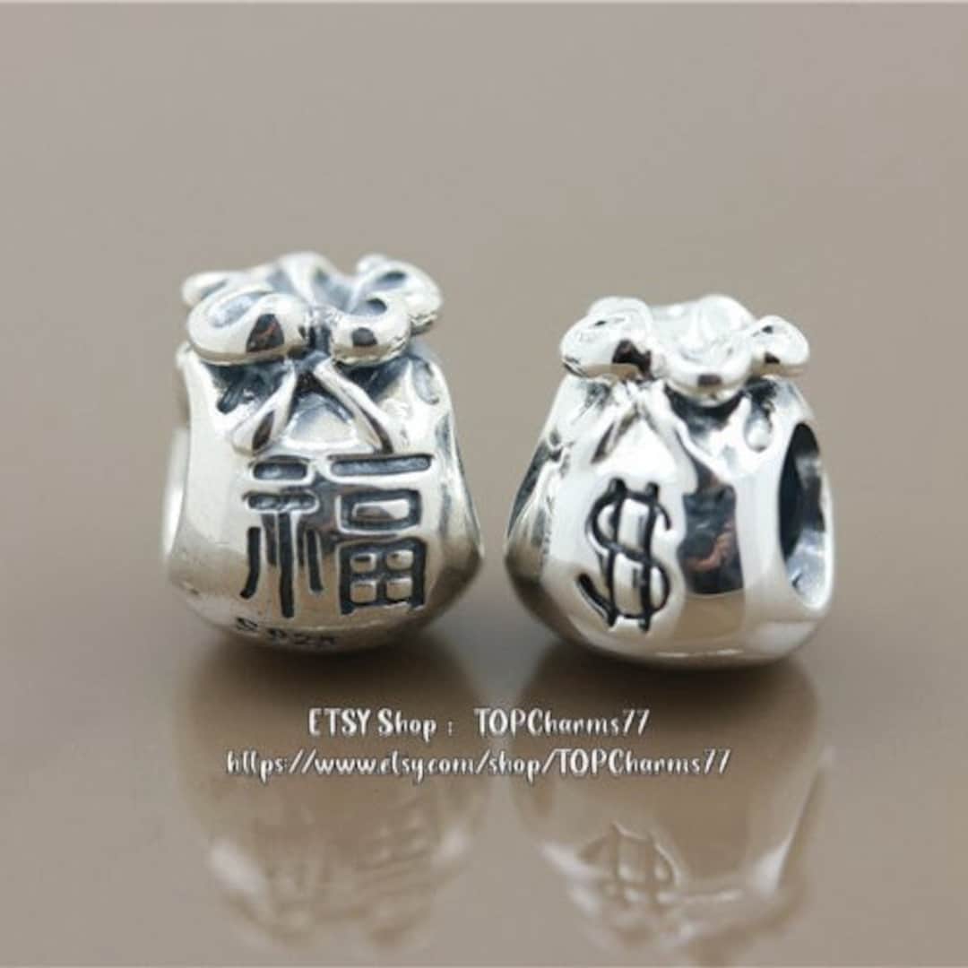 925 Sterling Silver Money Bags Charm / Good Fortune Money Bag - Etsy