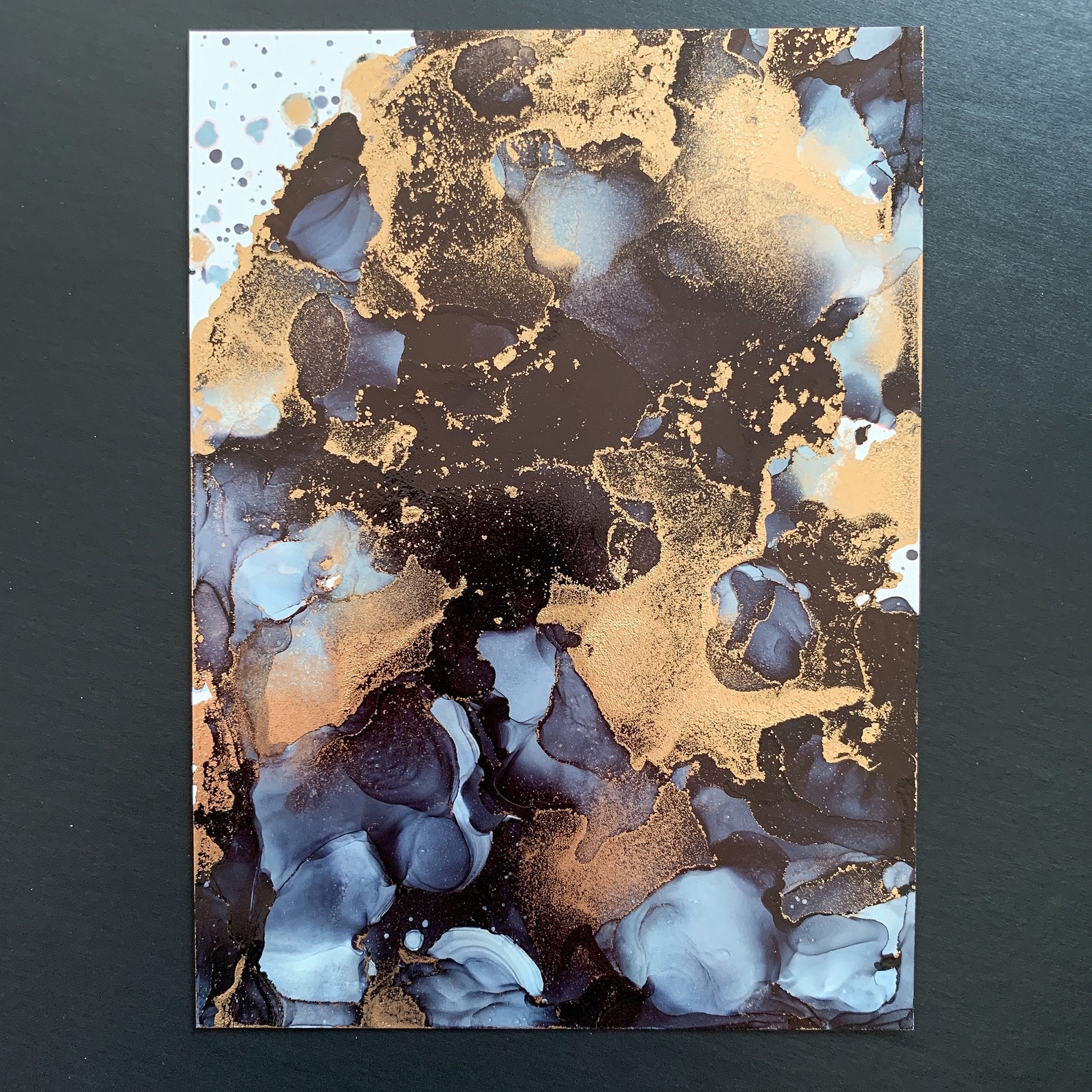 Glitter and Gold-original Alcohol Ink Art - Etsy