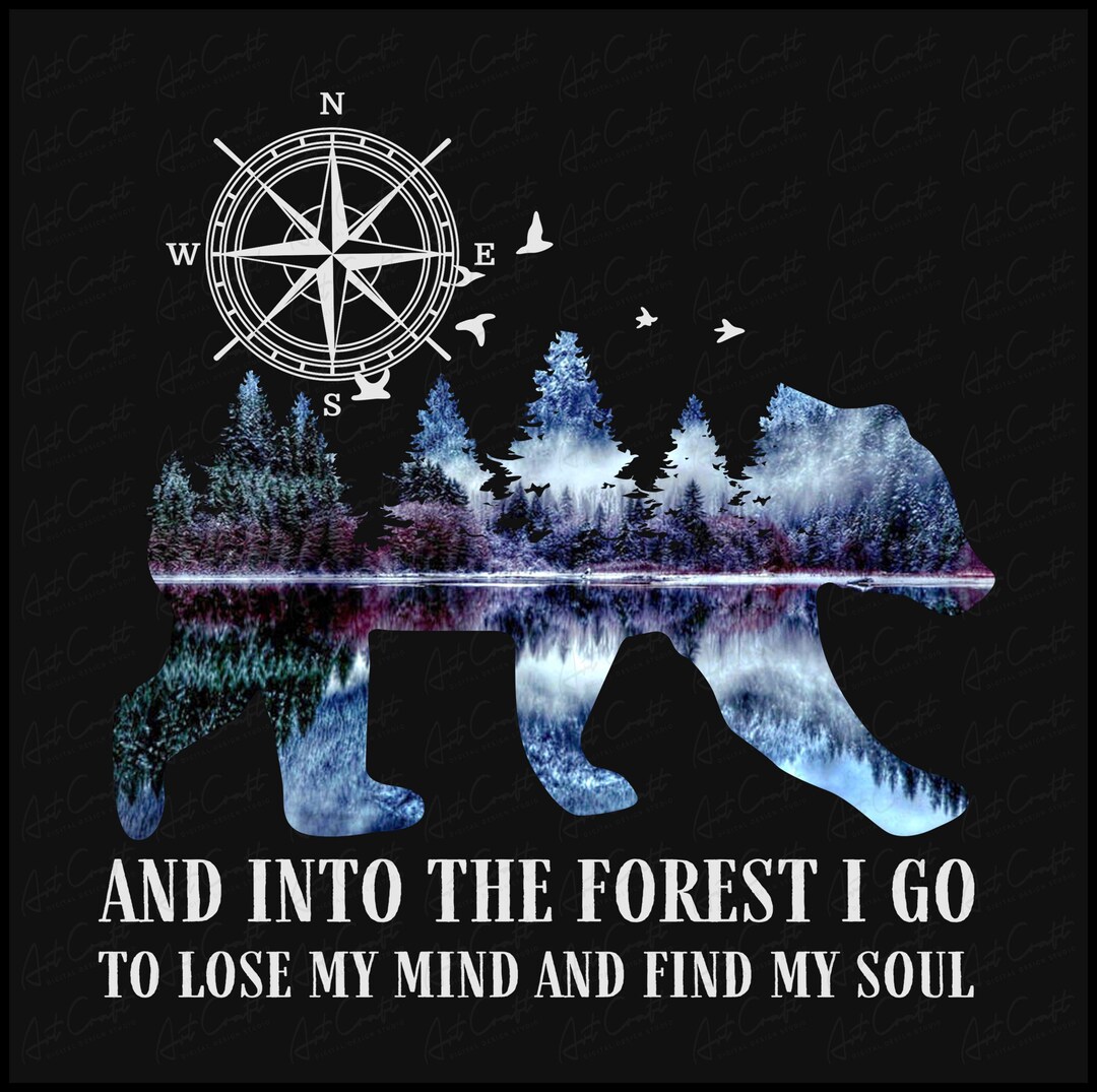 Forest Bear Compass Digital Design (PNG Download) - Etsy