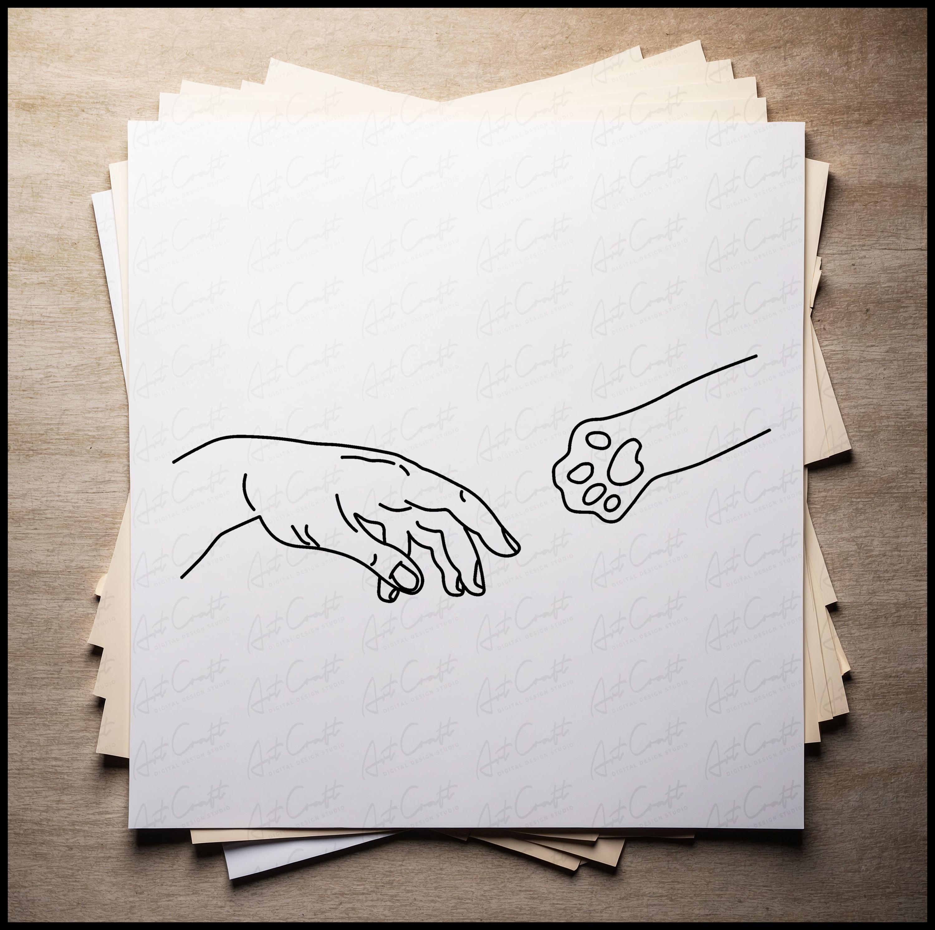 Creation of Adam Hand of Cat Paw Png Download - Etsy