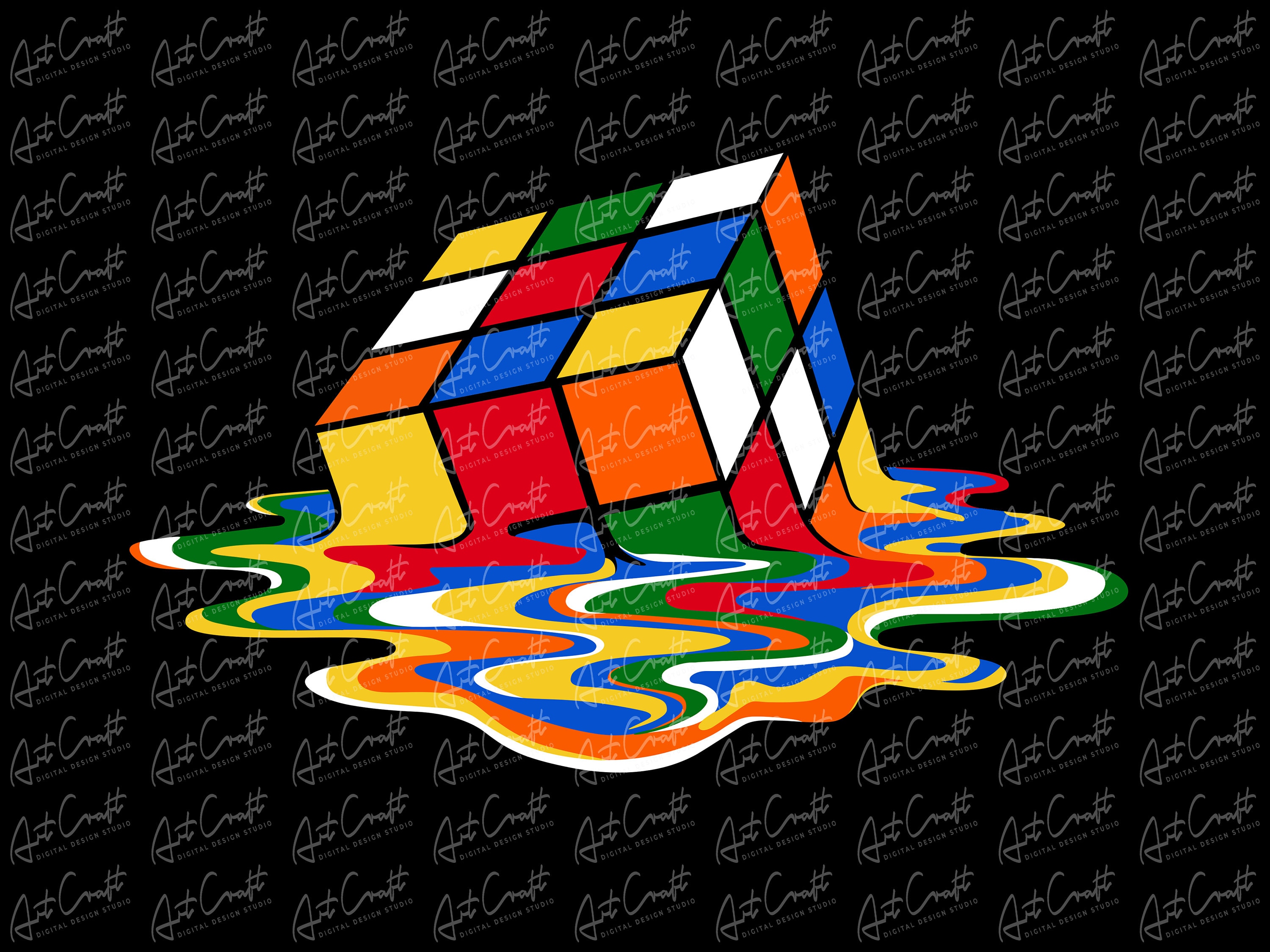 Cubo De Rubik Derretido Png Descargar - Etsy España