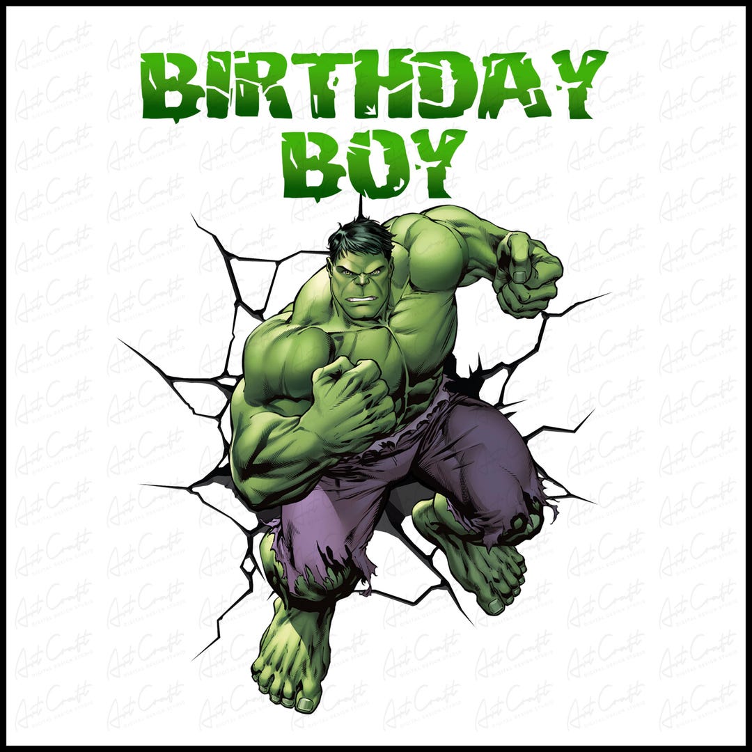 Hulk Birthday Boy Digital Design Download - Etsy