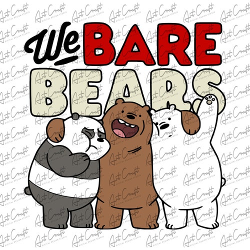 Printable We Bare Bears Happy Birthday Cake Toppers Instant - Etsy