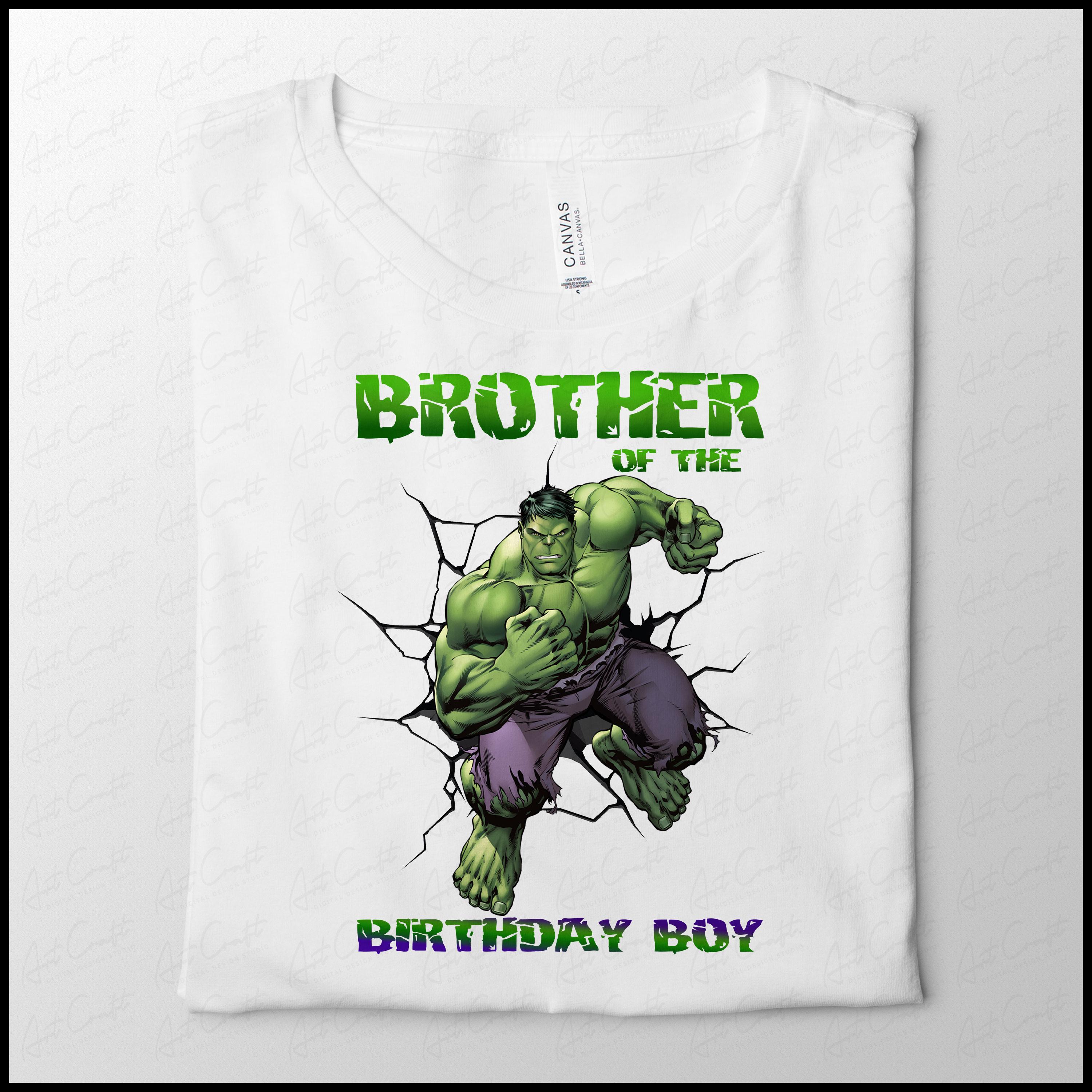 Hulk Brother of the Birthday Boy Png Download - Etsy