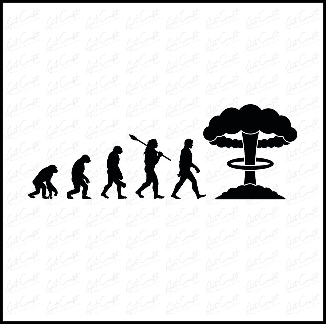 Evolution to Destruction Digital Design Download, Dark Humor, Human ...