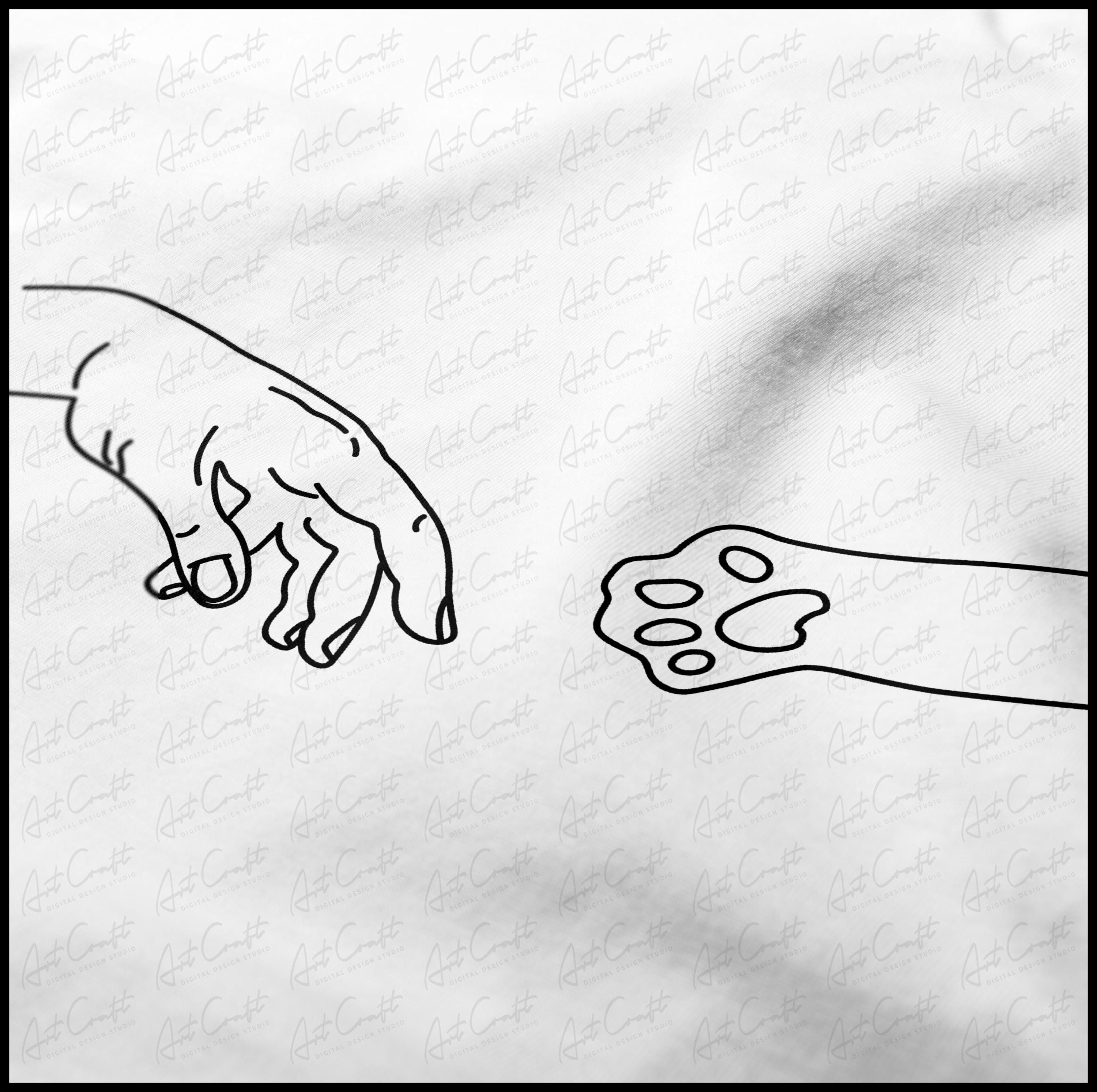 Creation of Adam Hand of Cat Paw Png Download - Etsy