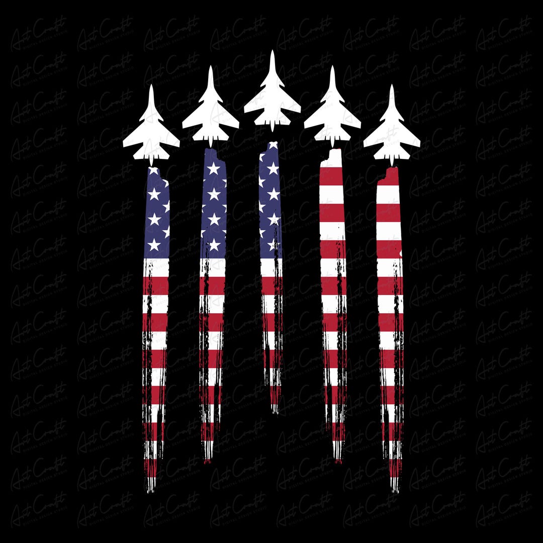 American Fighter Jet Flag Design With Distressed USA Brush Strokes for ...