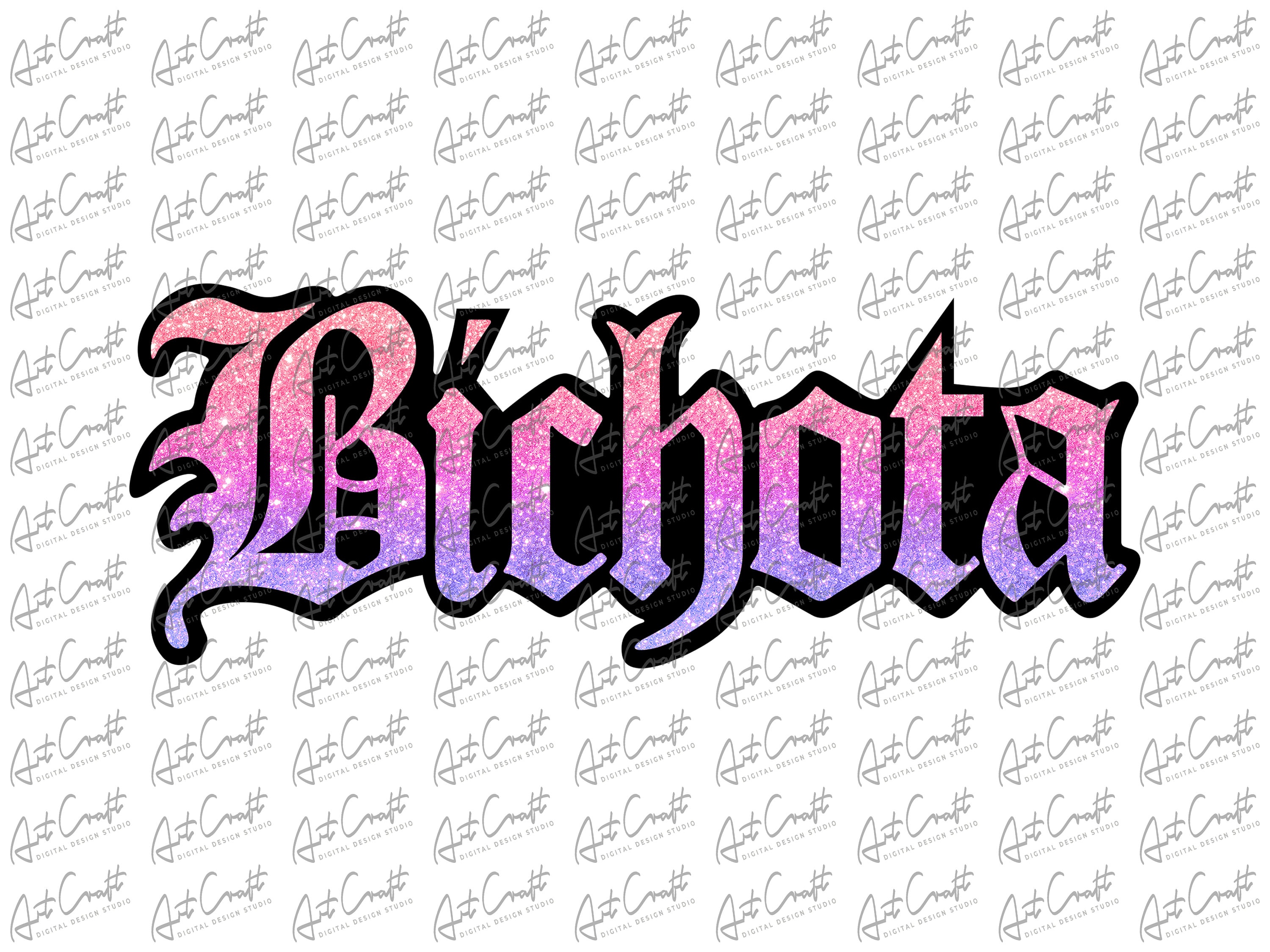 Bichota Blue Pink Glitter Png Download | Etsy New Zealand