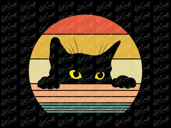 Retro Cat Png Download - Etsy